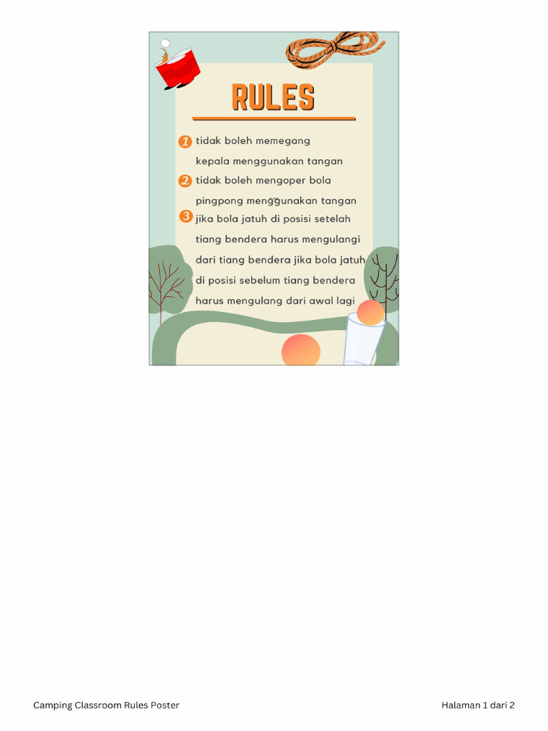 Camping Classroom Rules Poster | PDF