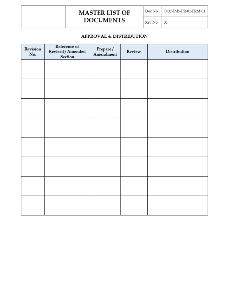 Master Document List Overview | PDF | Law | Computers