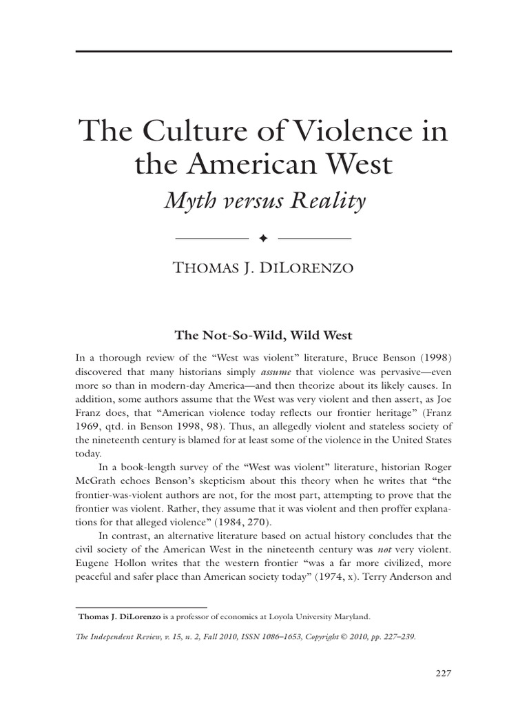 The Culture of Violence in The American West | PDF | William Tecumseh ...
