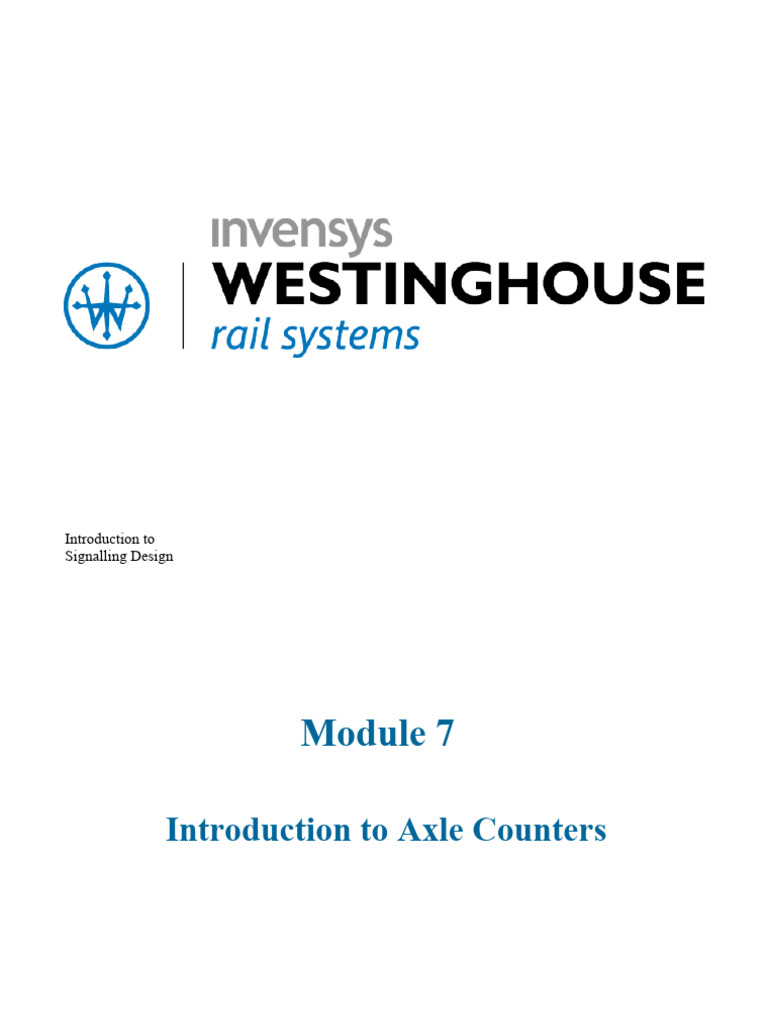 MOD 7D Axle Counters | PDF | Rail Infrastructure | Electricity