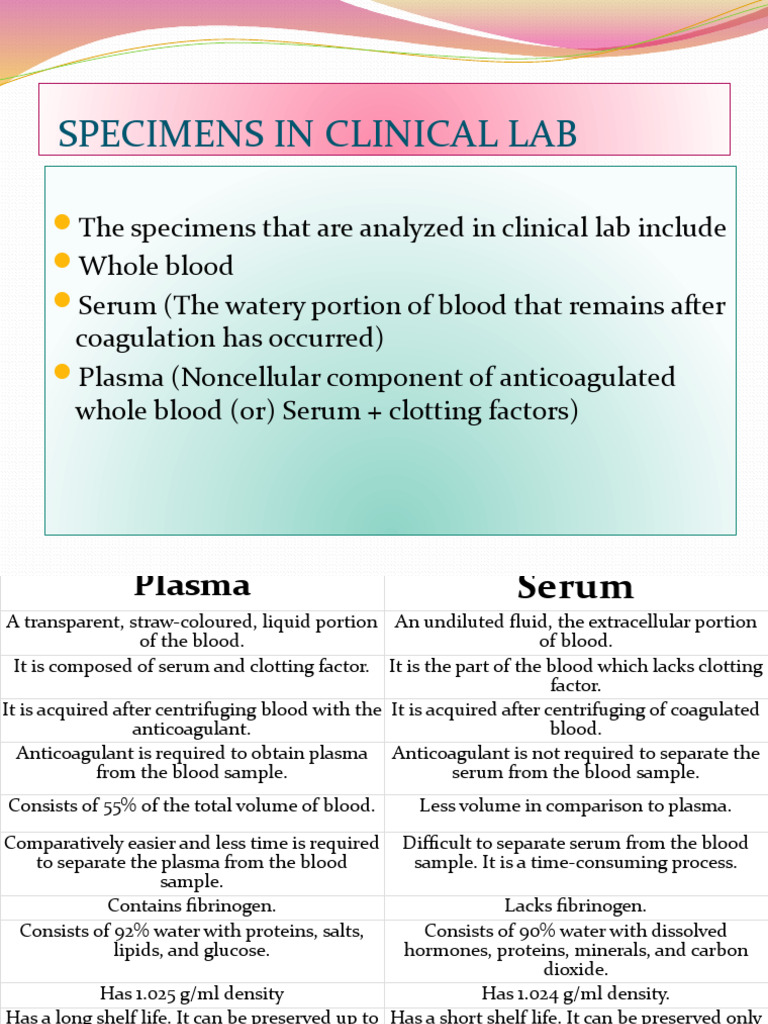 Sample Collection | PDF | Blood Plasma | Blood