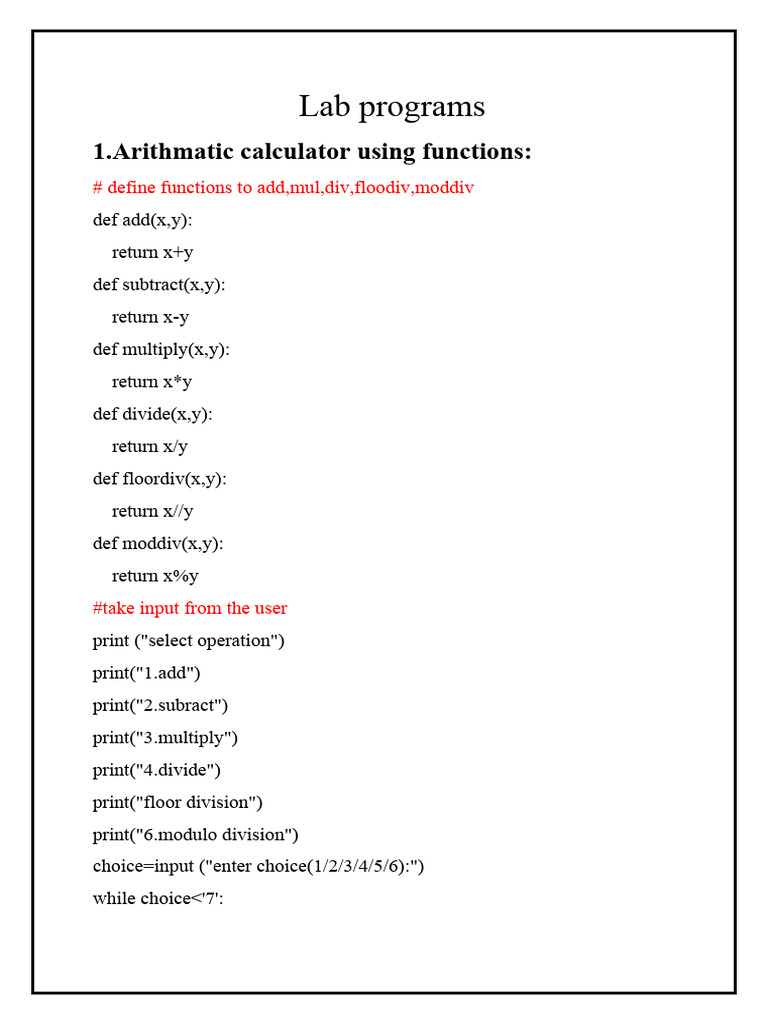 Lab Programs SAB | PDF | Mathematics | Arithmetic