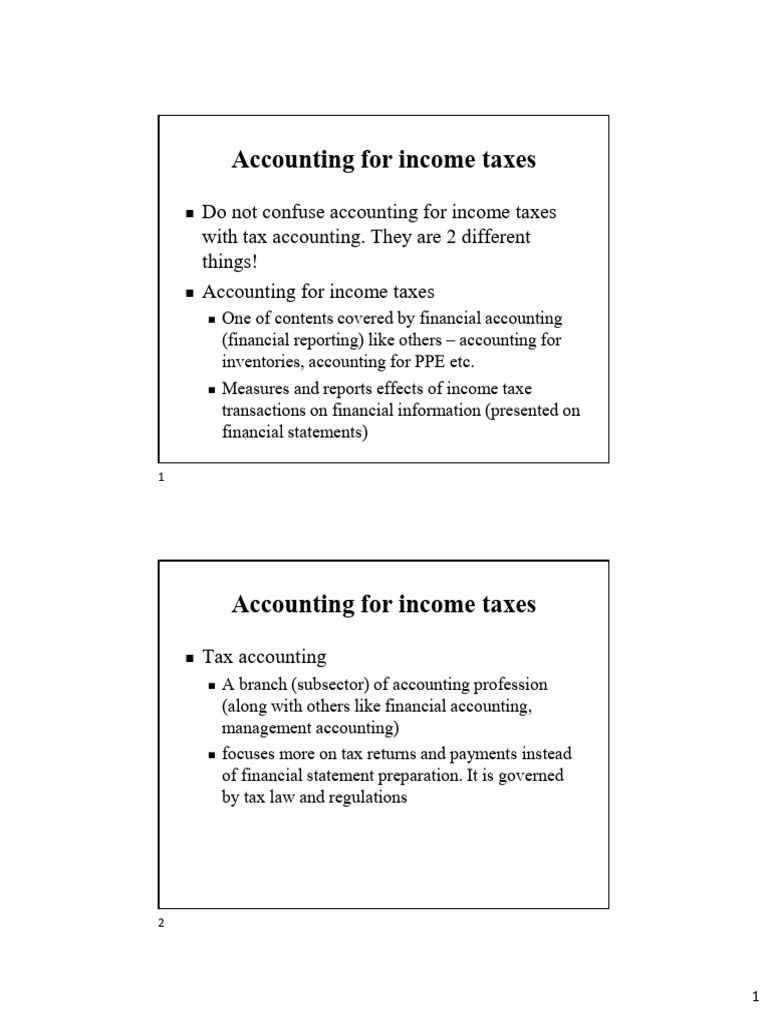 Income Tax - Slides Handout | PDF | Deferred Tax | Tax Expense
