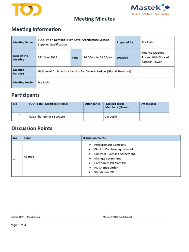 Mom Sample | PDF | Procurement | Business