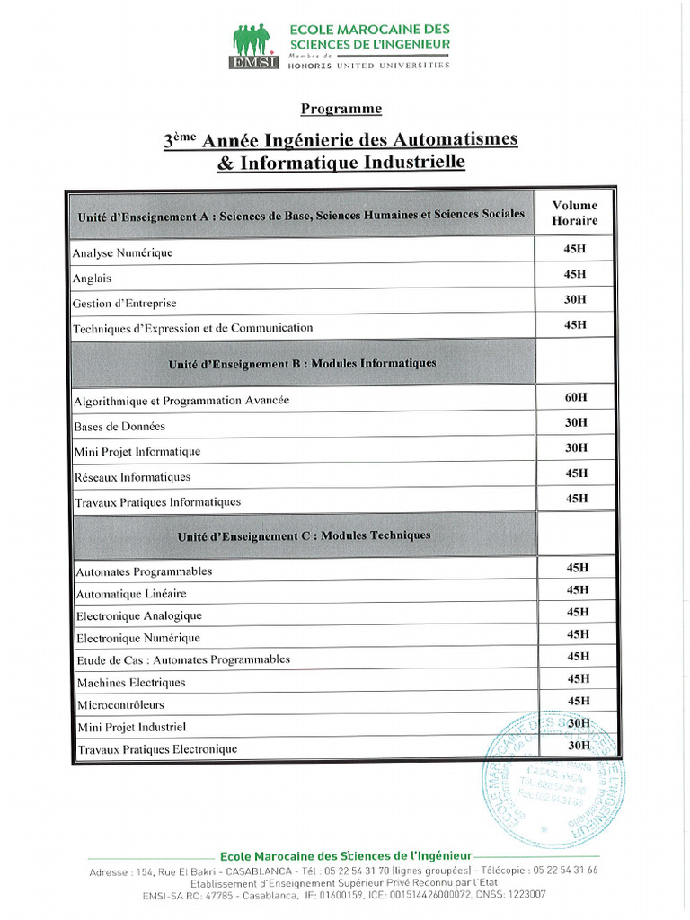 Programme IAII C.S 2014 | PDF