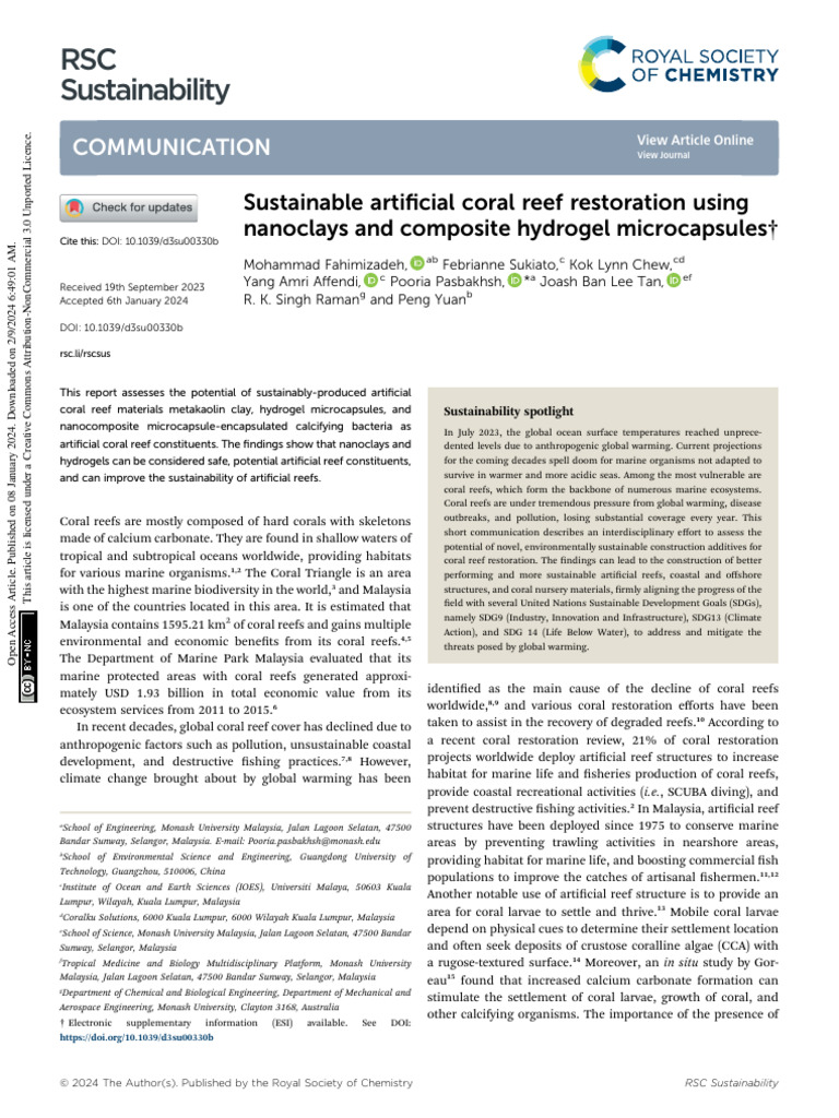 2024 - Nanoclays and Composite Hydrogel Microcapsules | PDF | Coral ...