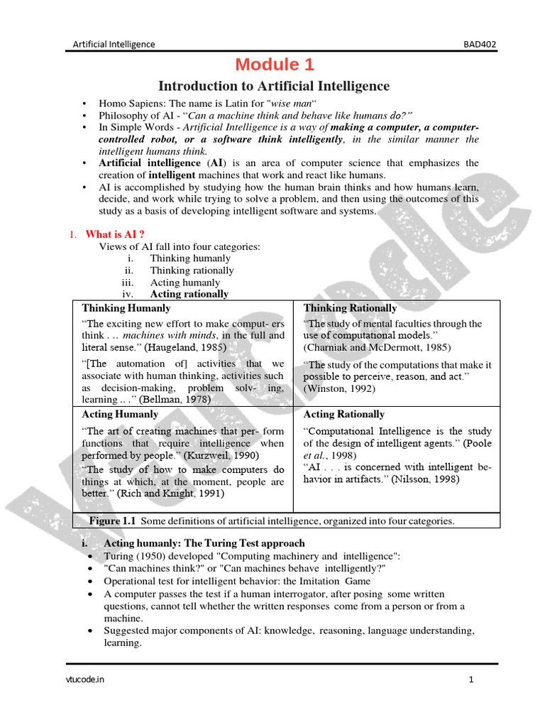BAD402 Module 1 AI&ML 2022 Scheme | PDF | Artificial Intelligence ...