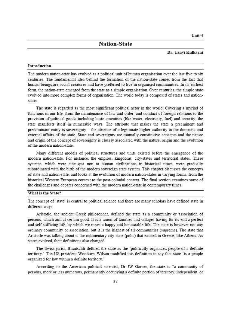 Evolution of the Modern Nation-State | PDF | State (Polity) | Sovereignty