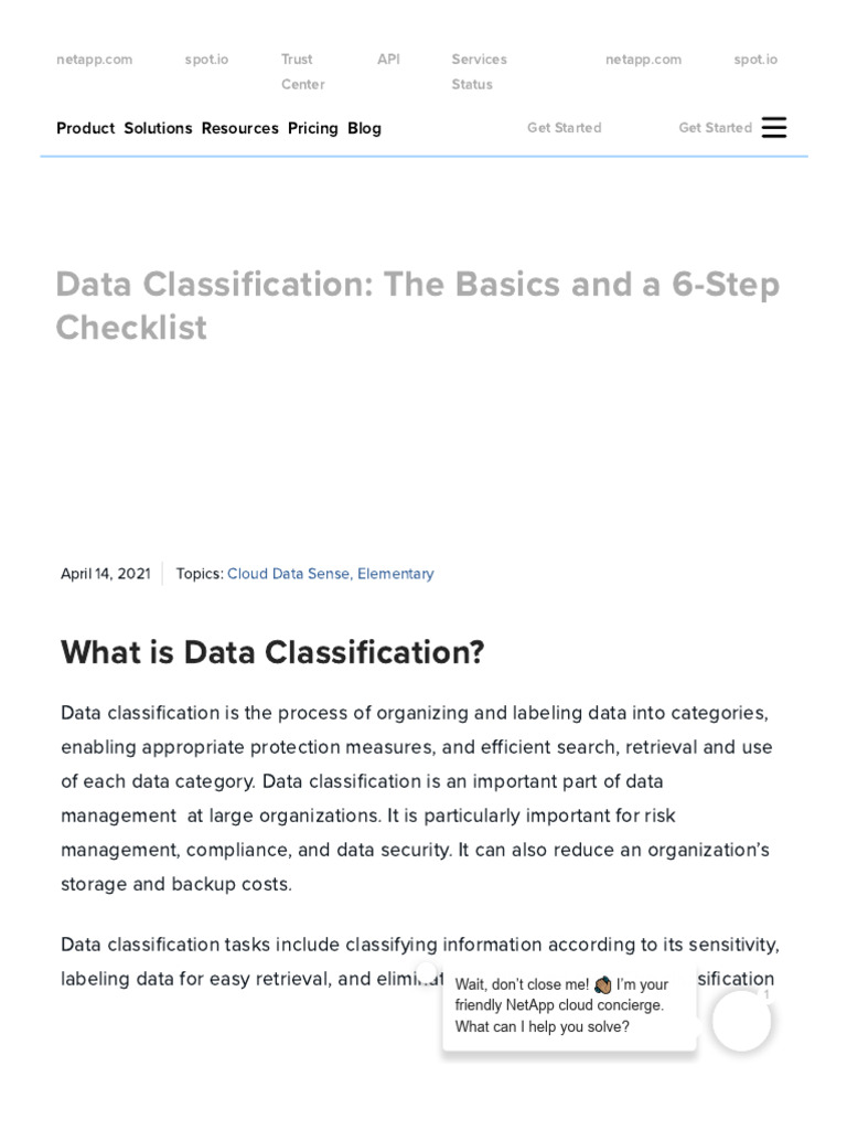 Data Classification - The Basics and A 6-Step Checklist | PDF | Cloud ...