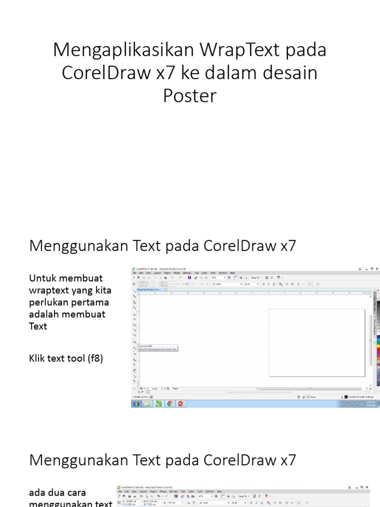 Mengaplikasikan WrapText Pada CorelDraw x7 Ke Dalam Desain | PDF | Seni | Komputer