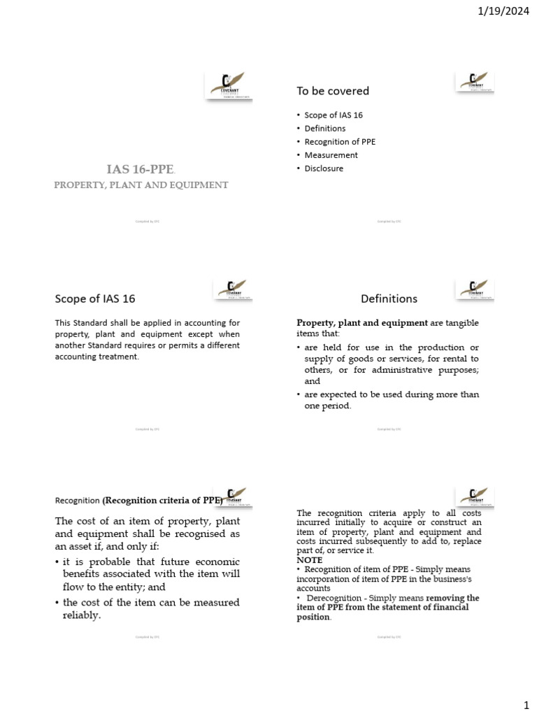 IAS 16 PPE-3 - TOUWA MAY 2024 Students | PDF | Depreciation | Fair Value