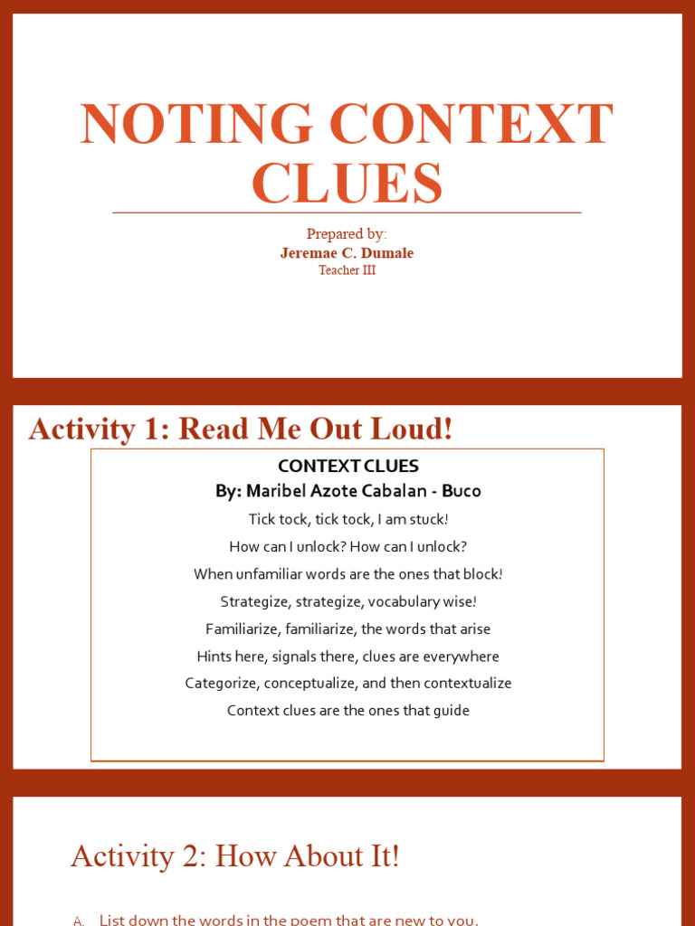 Understanding Context Clues in Vocabulary | PDF | Causality
