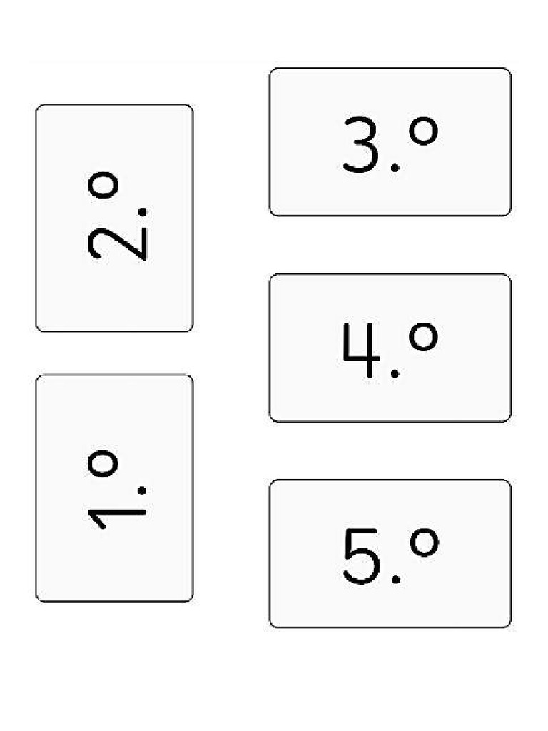 Tarjetas de Nmeros Ordinales 7 174333525 | PDF