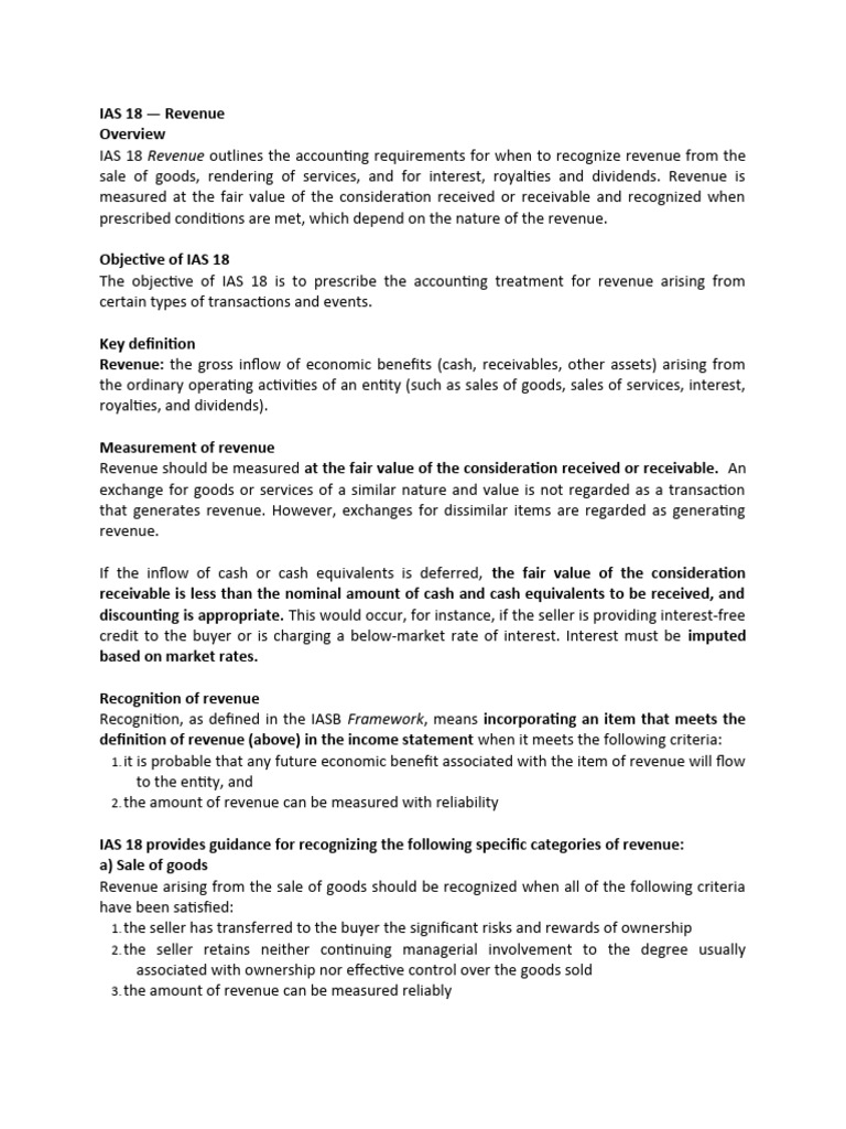 IAS 18 Standard | PDF | International Financial Reporting Standards ...