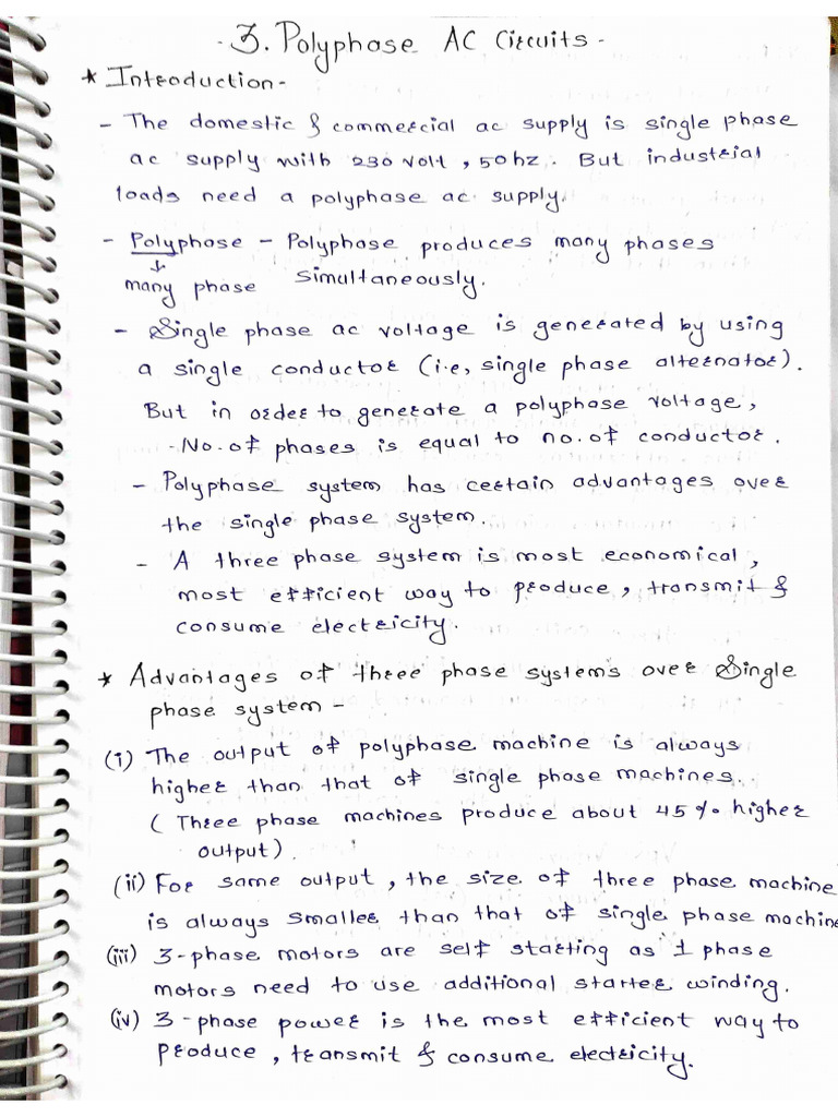 3. Polyphase AC Circuits | PDF