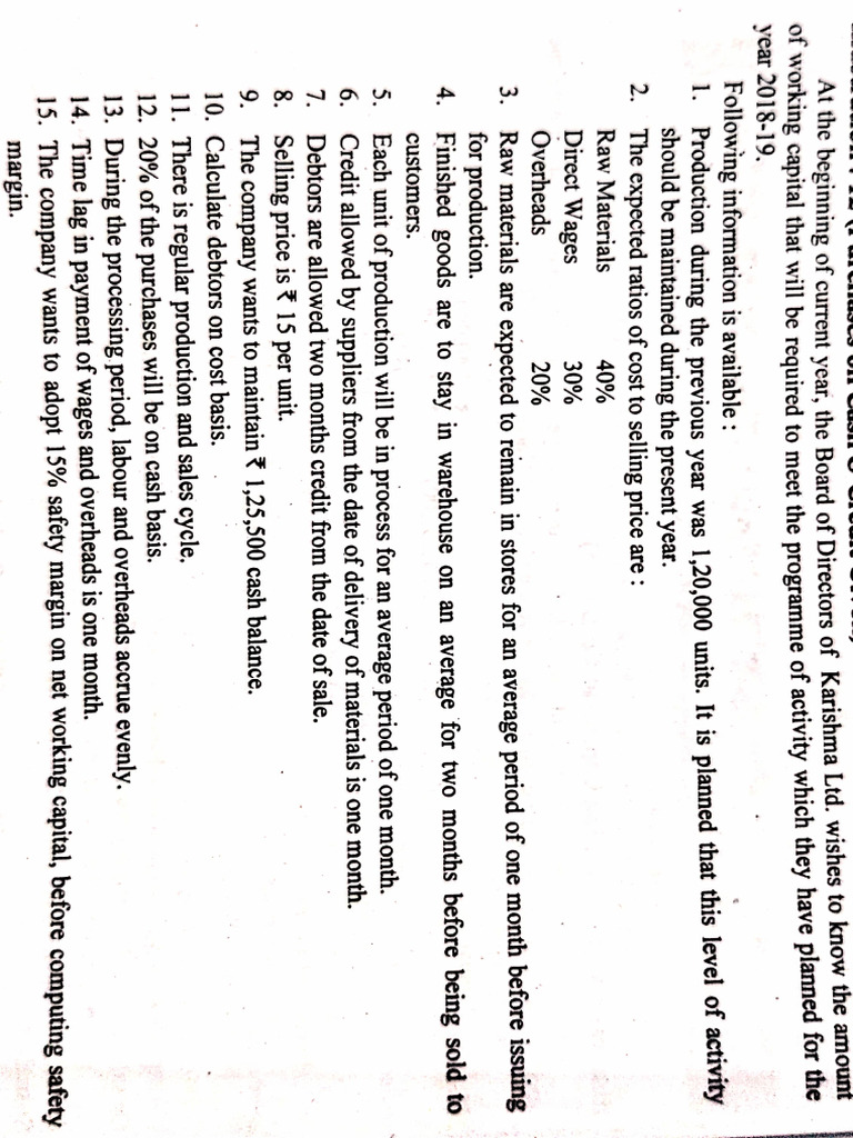 Working Capital Practical Andre - 5 | PDF