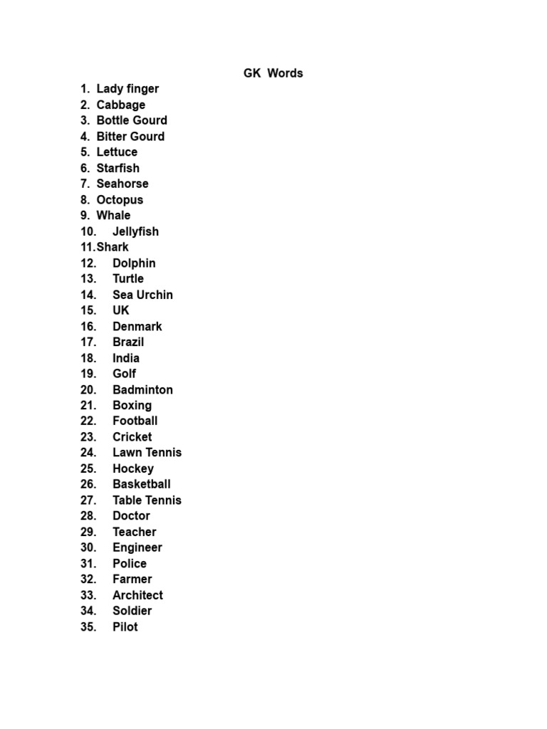 GK Words | PDF