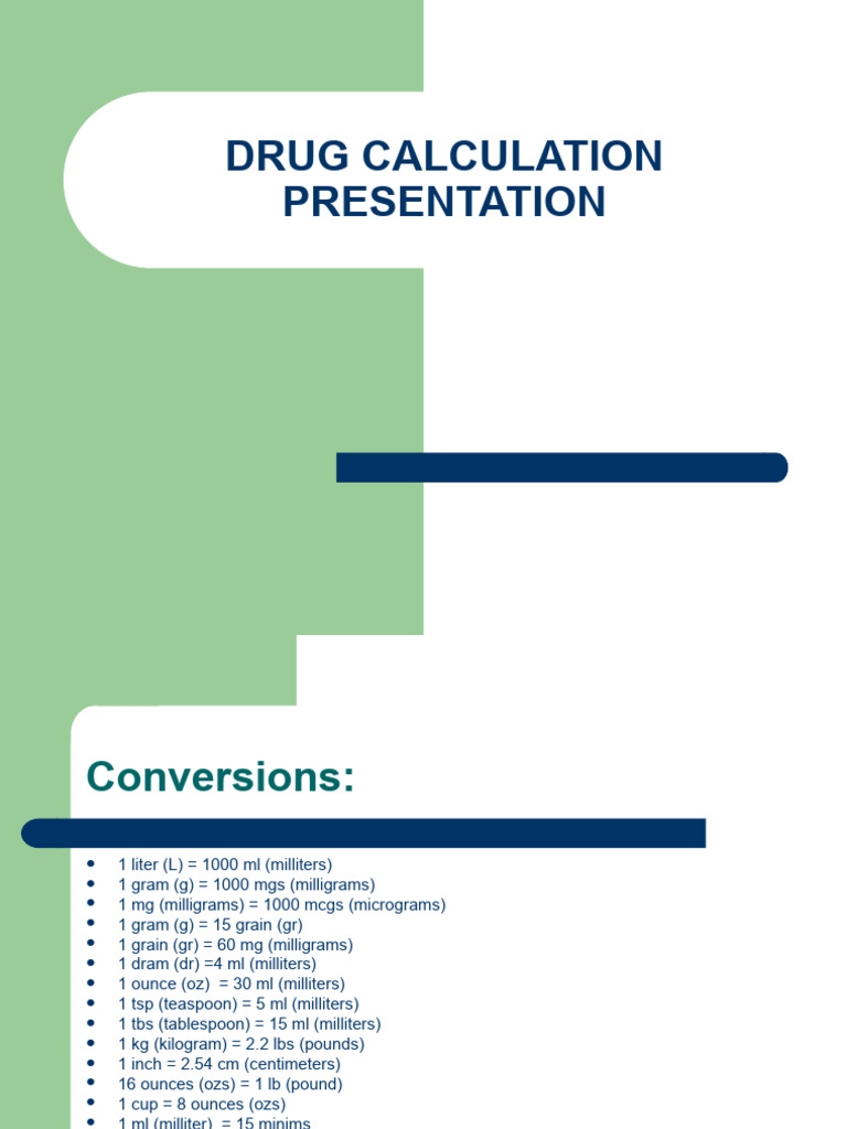 Drug Calculation for Healthcare Professionals | PDF | Pound (Mass ...