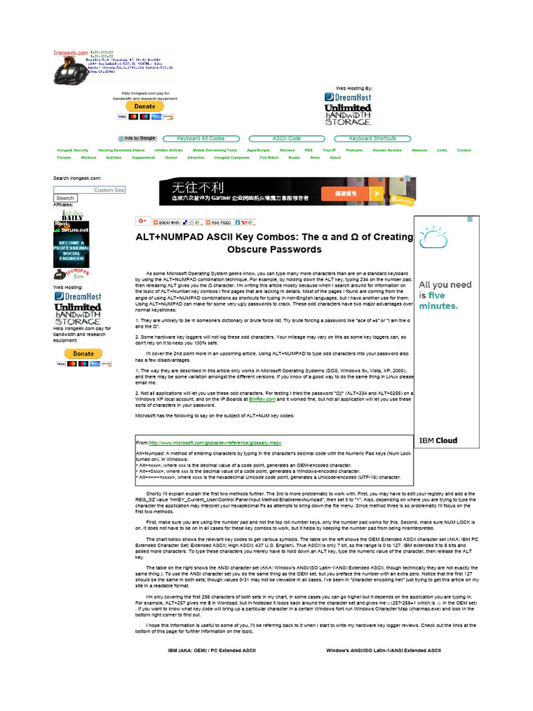 Alt Numpad | PDF | Windows Registry | Character Encoding
