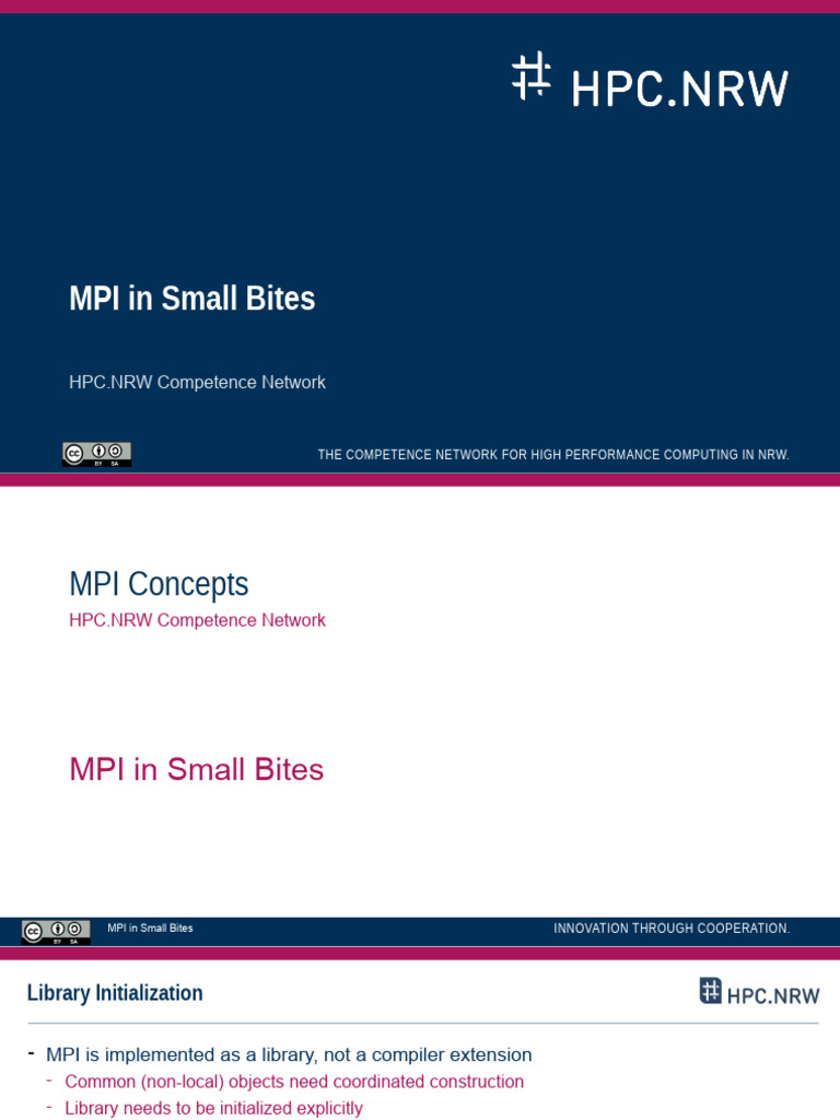 HPC - NRW 02 MPI Concepts | PDF | Data Type | Message Passing Interface