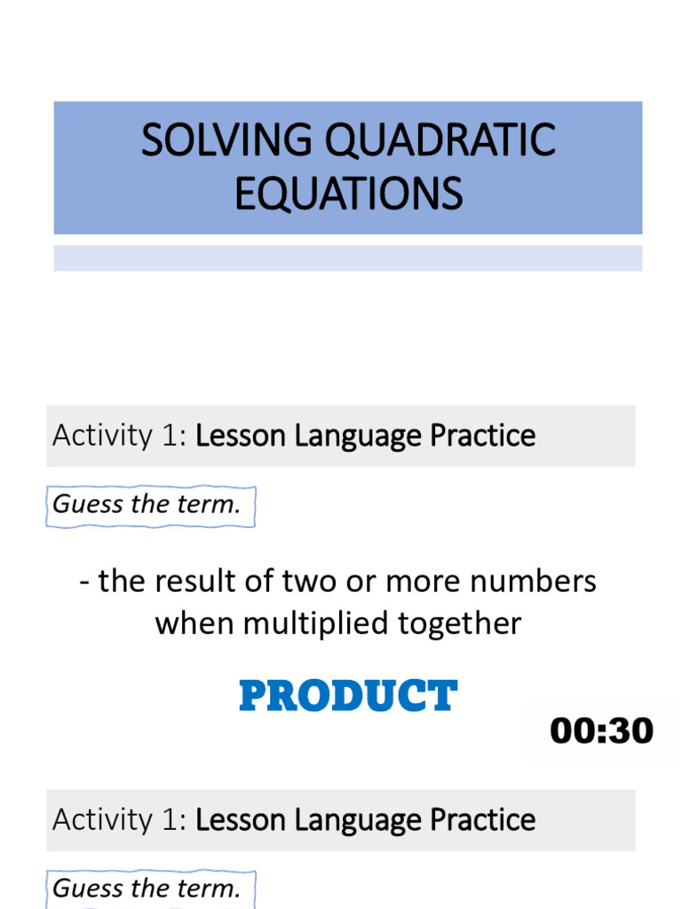 Q1 W2 D2 Extracting-Square-Roots-Factoring STUDENTS | PDF ...
