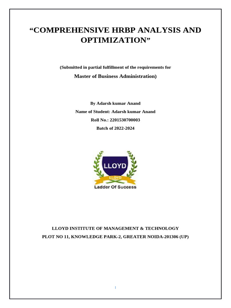 HRBP Analysis & Optimization Report | PDF | Human Resources | Human Resource Management
