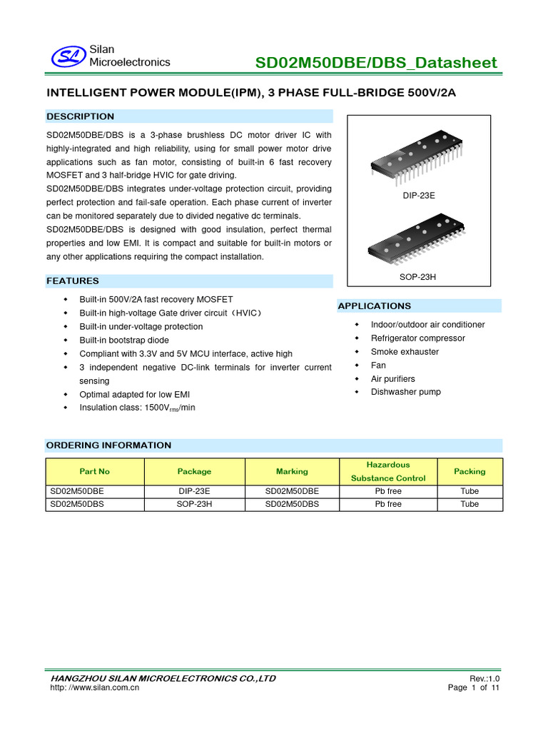 Hangzhou Silan Microelectronics SD02M50DBS - C254531 | PDF | Mosfet ...