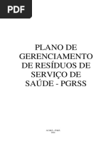 Plano de Gerenciamento Dos Resíduos de Serviços de Saúde (PGRSS) Modelo ...