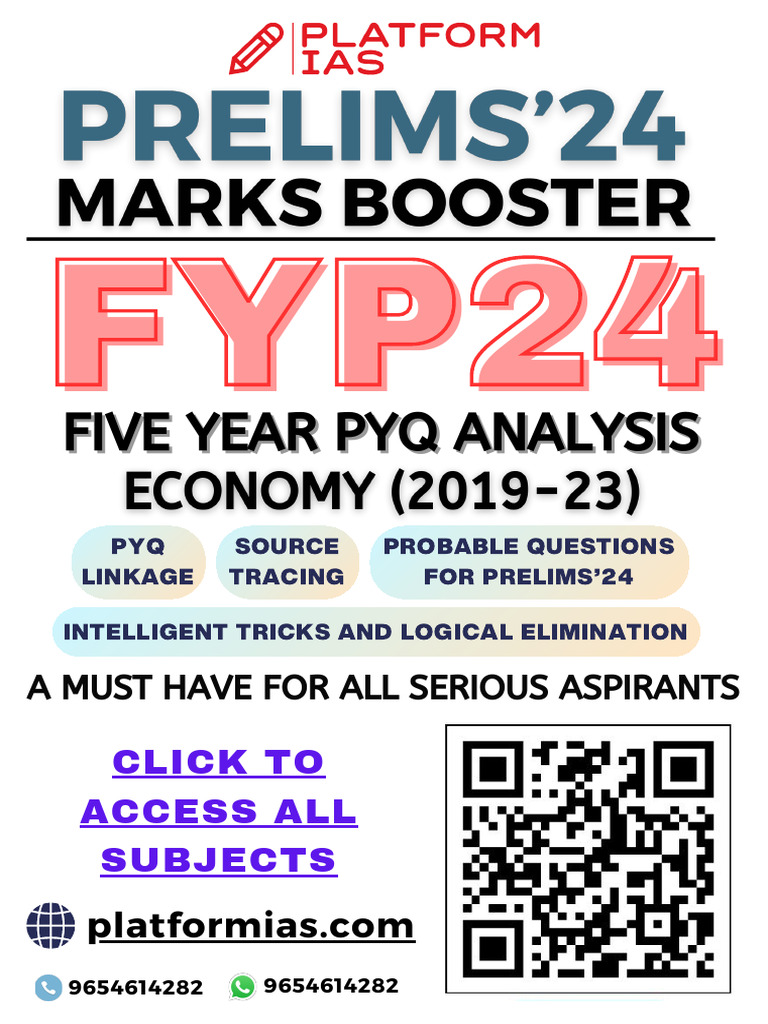 Economy Five Year PYQ Analysis FYP24 (19-23) PlatformIAS | PDF | Money Supply | Exchange Rate