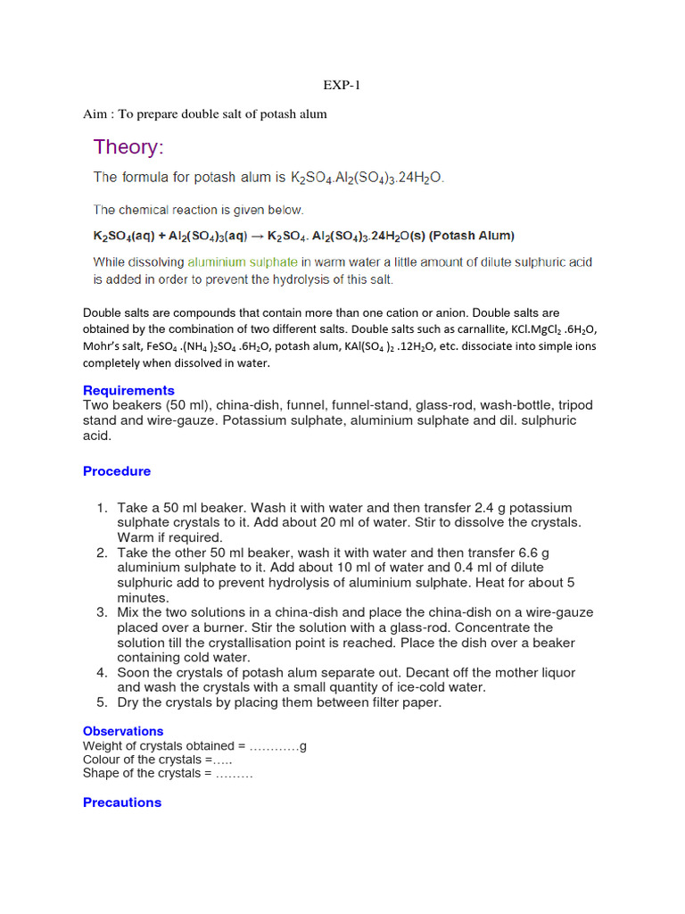 Potash Alum | PDF | Art | Science & Mathematics