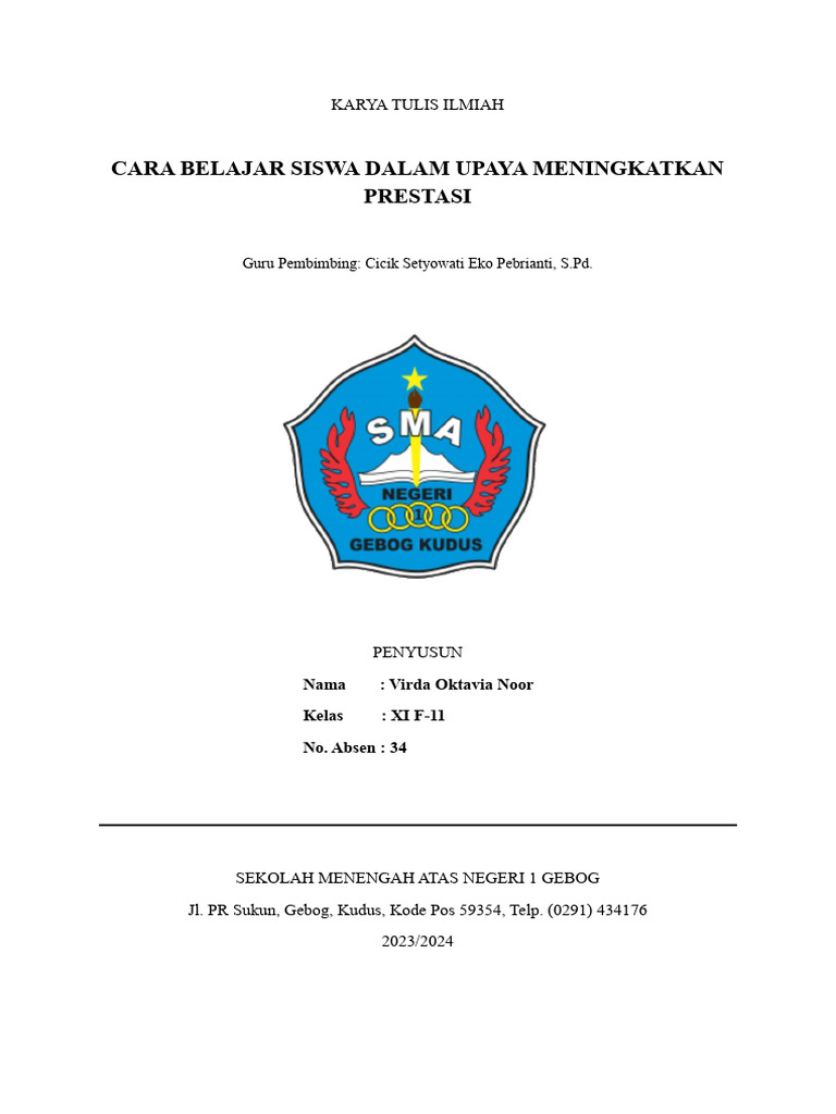 Virda Oktavia Noor (Karya Ilmiah) | PDF | Karier & Perkembangan