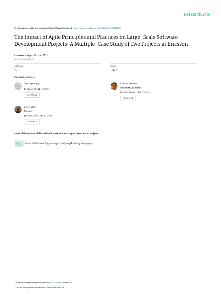The Impact of Agile Principles and Practices On Large-Scale Software ...