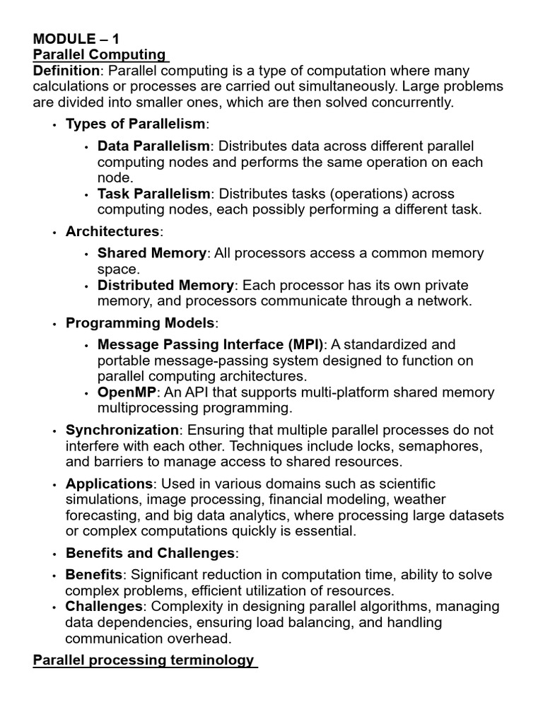 MODULE 1 | PDF | Parallel Computing | Central Processing Unit