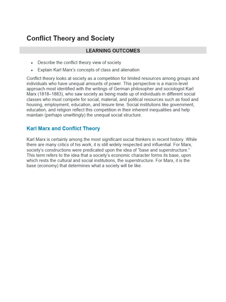 Marx's Conflict Theory Explained | PDF | Karl Marx | Marx's Theory Of ...