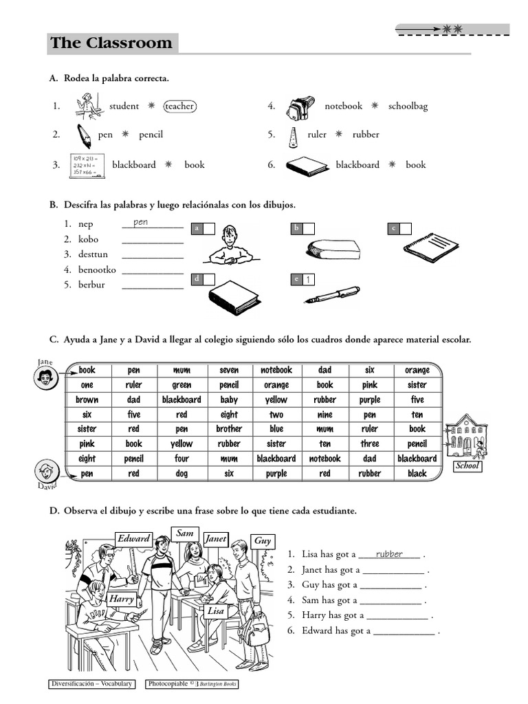 Classroom Vocabulary Fun | PDF
