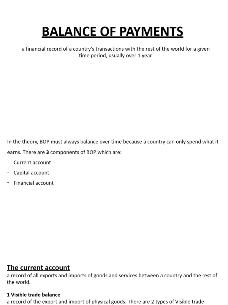 BOP (1) | PDF | Deficit Spending | Exports