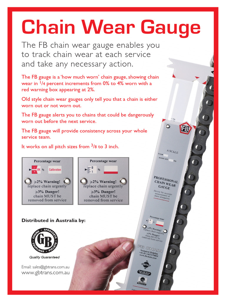 FB CHAIN - Chain Wear Gauge | PDF | Forklift | Vehicles