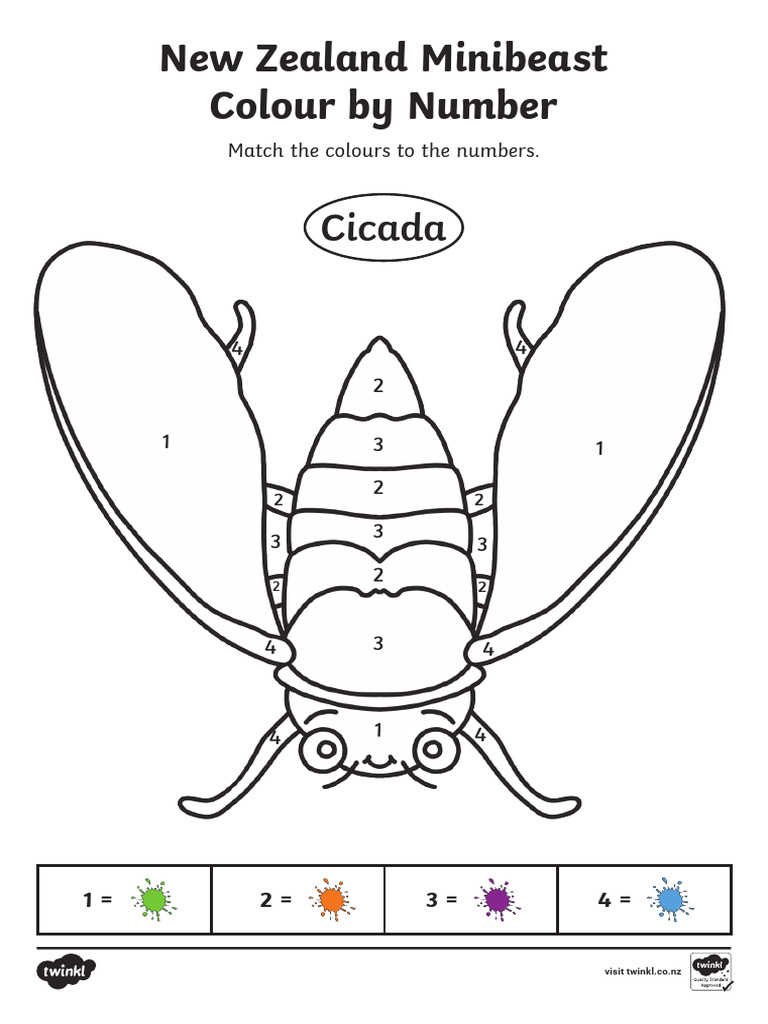 NZ M 2548880 New Zealand Minibeasts Colour by Number - Ver - 3 | PDF ...