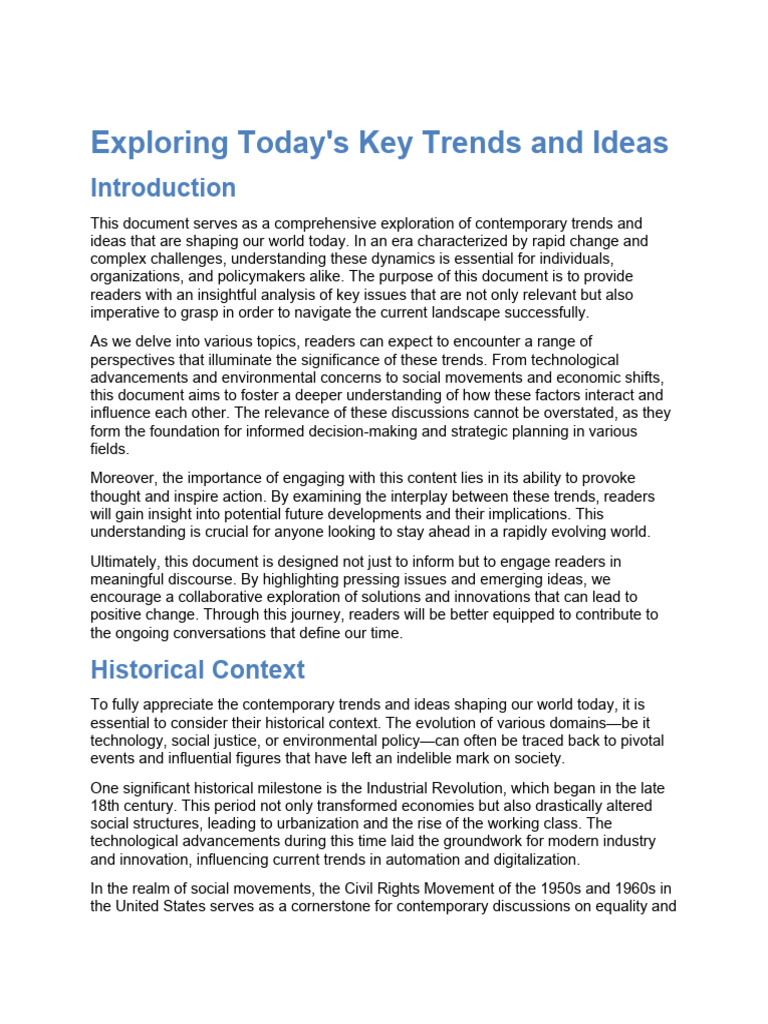 Key Trends Shaping Today's World | PDF | Sustainability | Innovation
