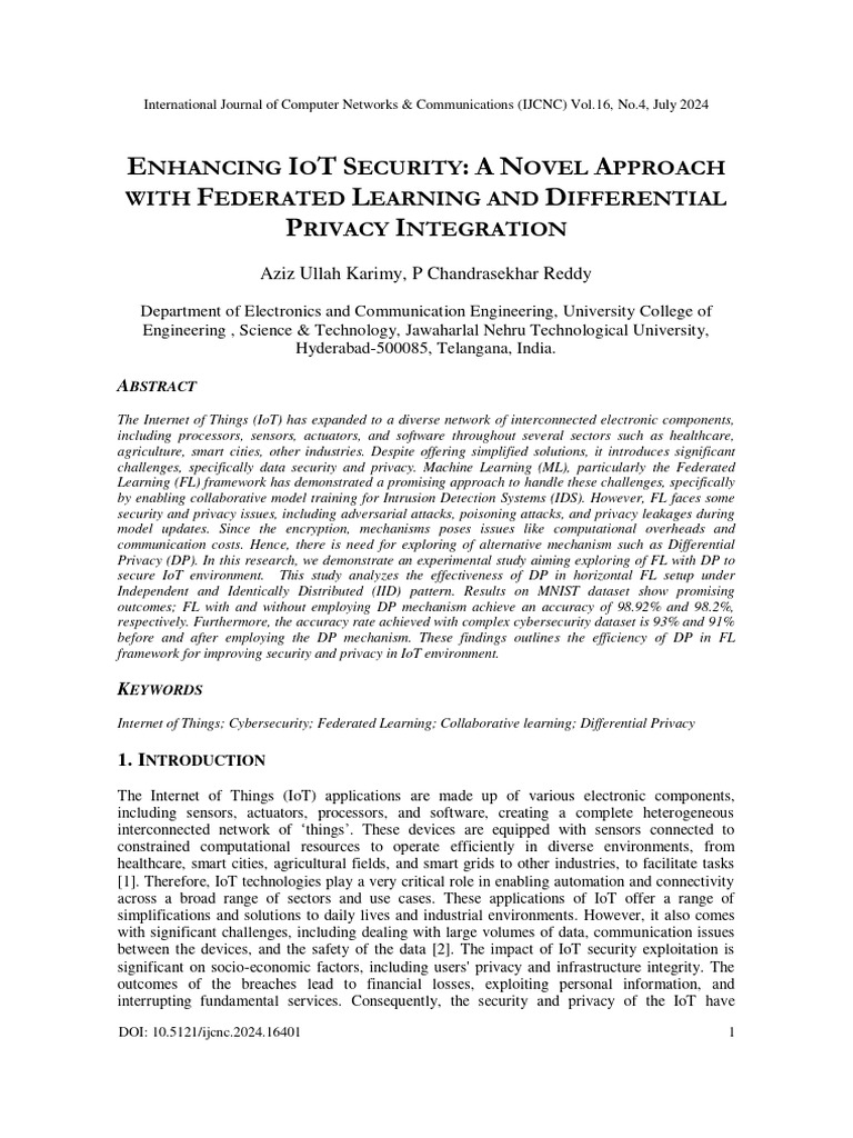 Enhancing IoT Security: A Novel Approach With Federated Learning and ...