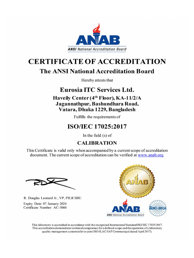 ANAB For Calibration | PDF