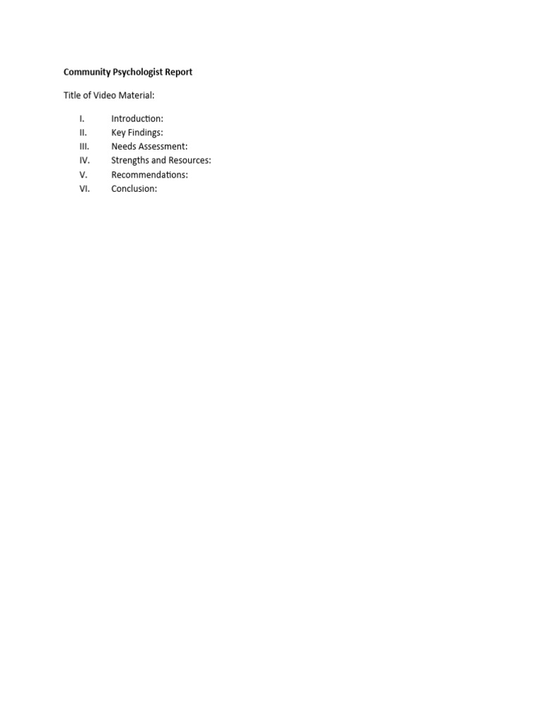 Community Psychologist Report | PDF | Career & Growth | Computers