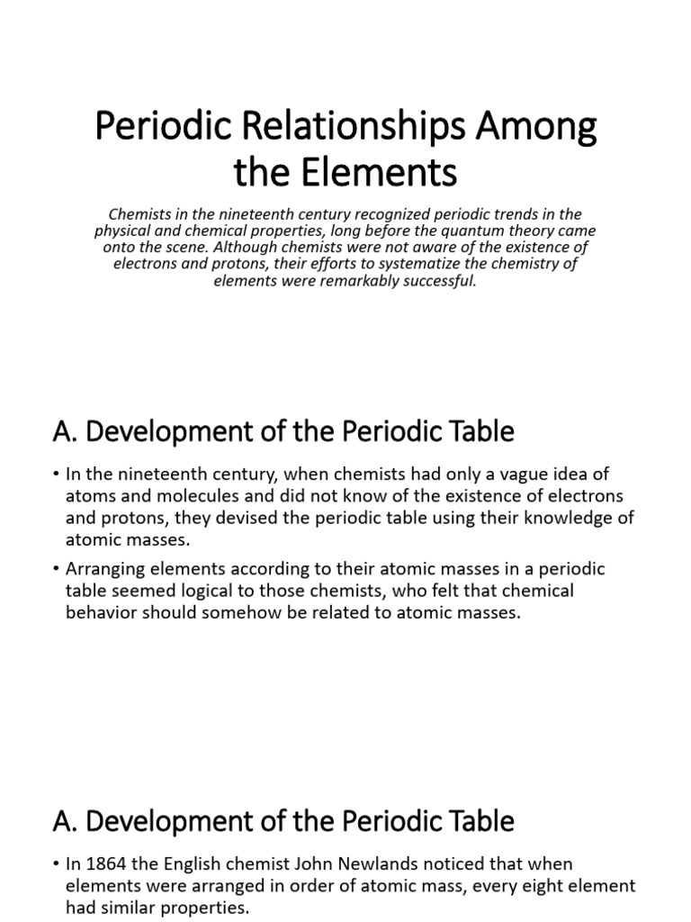 Periodic Relationships Among The Elements | PDF | Ion | Periodic Table