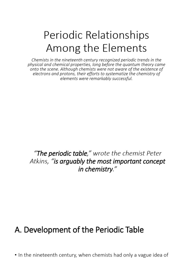 Periodic Relationships Among The Elements | PDF | Ion | Periodic Table