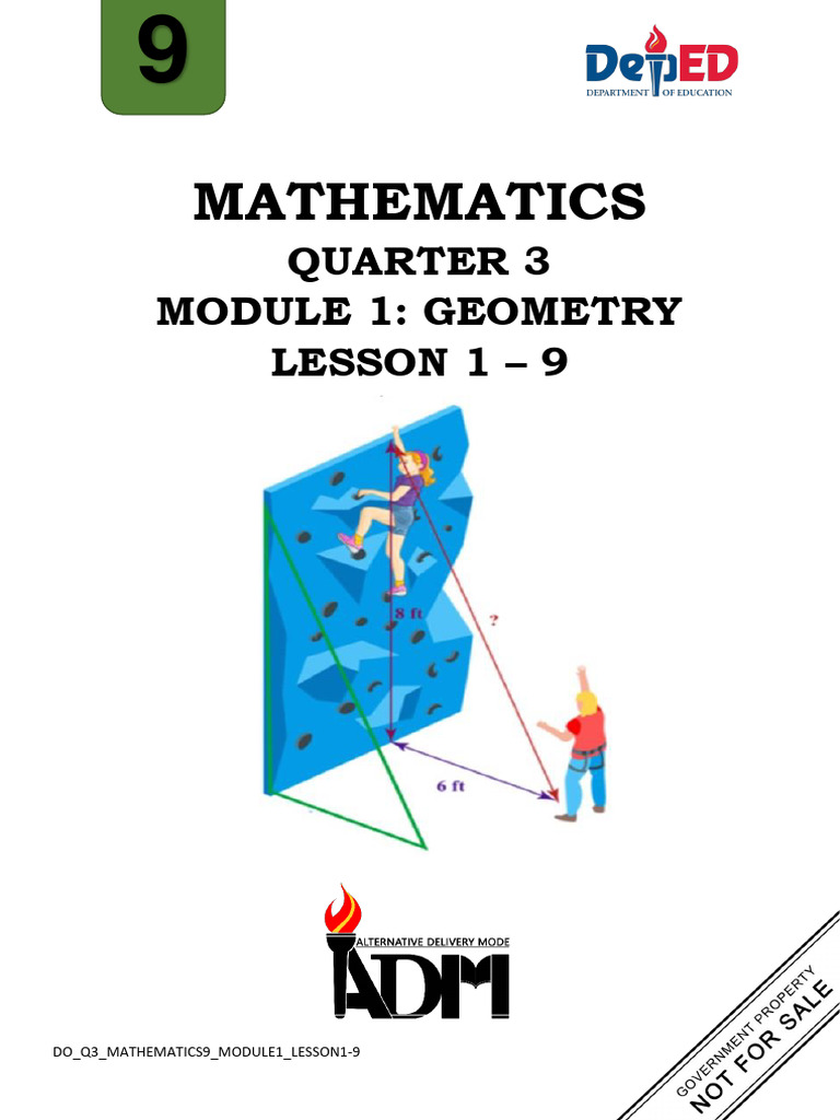 Math Grade 9 - Q3 - 2022 2023 | PDF | Rectangle | Perpendicular