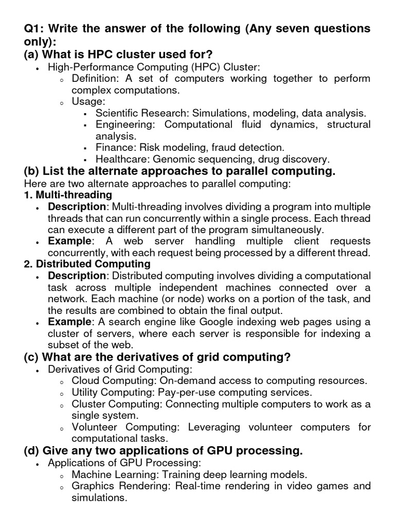 HPC Pyq 2023 | PDF | Parallel Computing | Load Balancing (Computing)