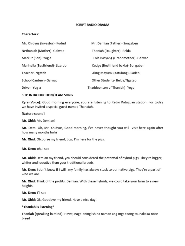 Radio Drama: Farming and Friendship | PDF