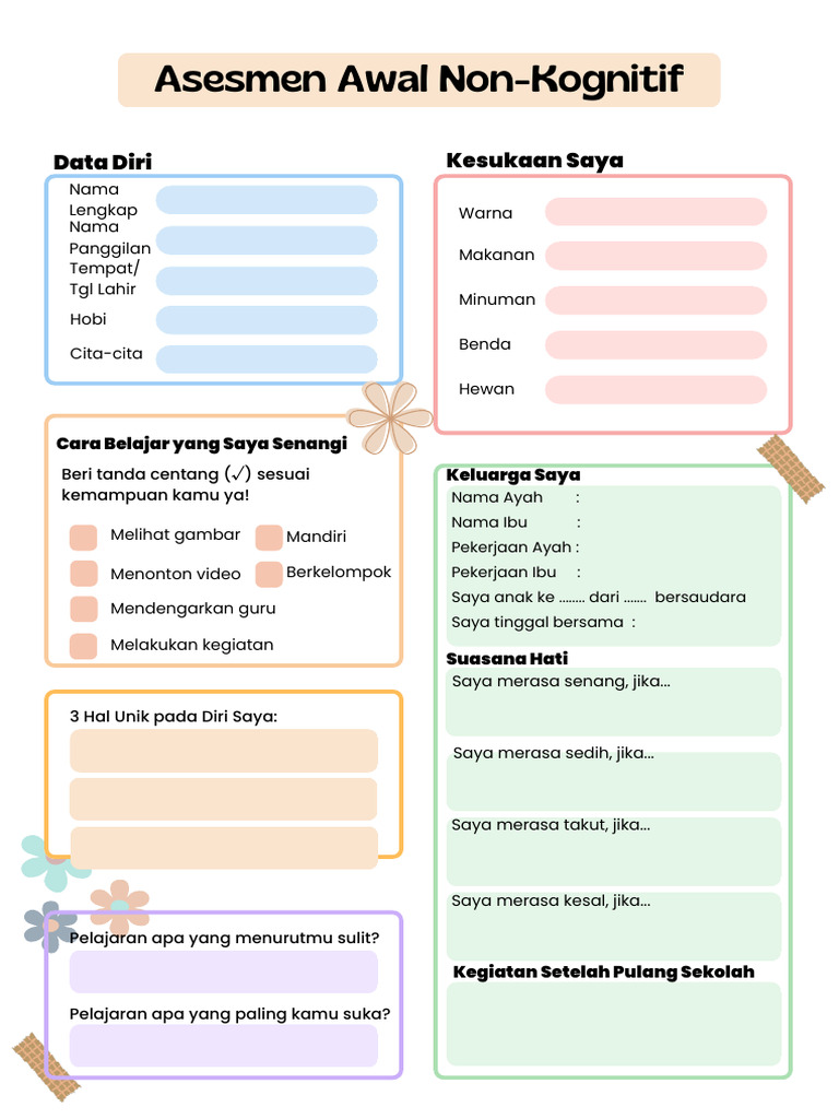 Asesmen Awal Non-Kognitif. | PDF