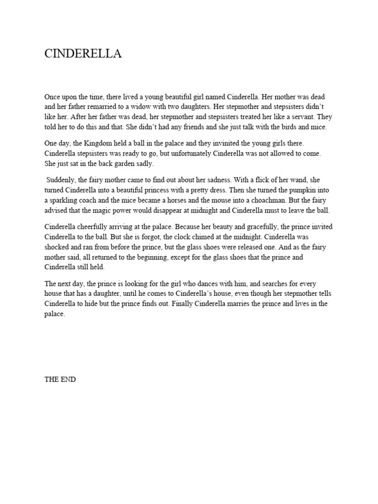 CINDERELLA (Narrative Text) | PDF
