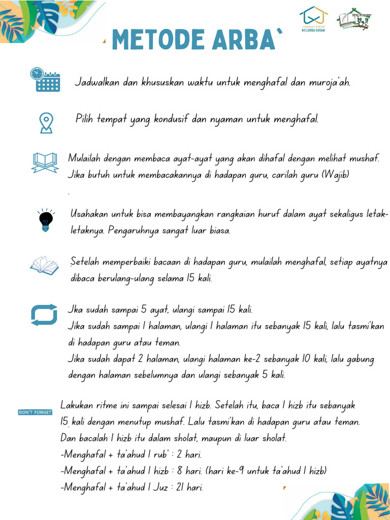 Metode Arba' | PDF | Seni & Disiplin Bahasa